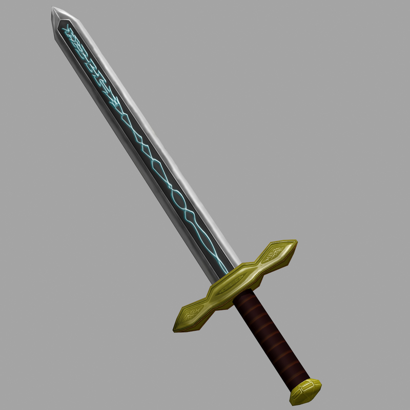 runed broadsword sword 3d model