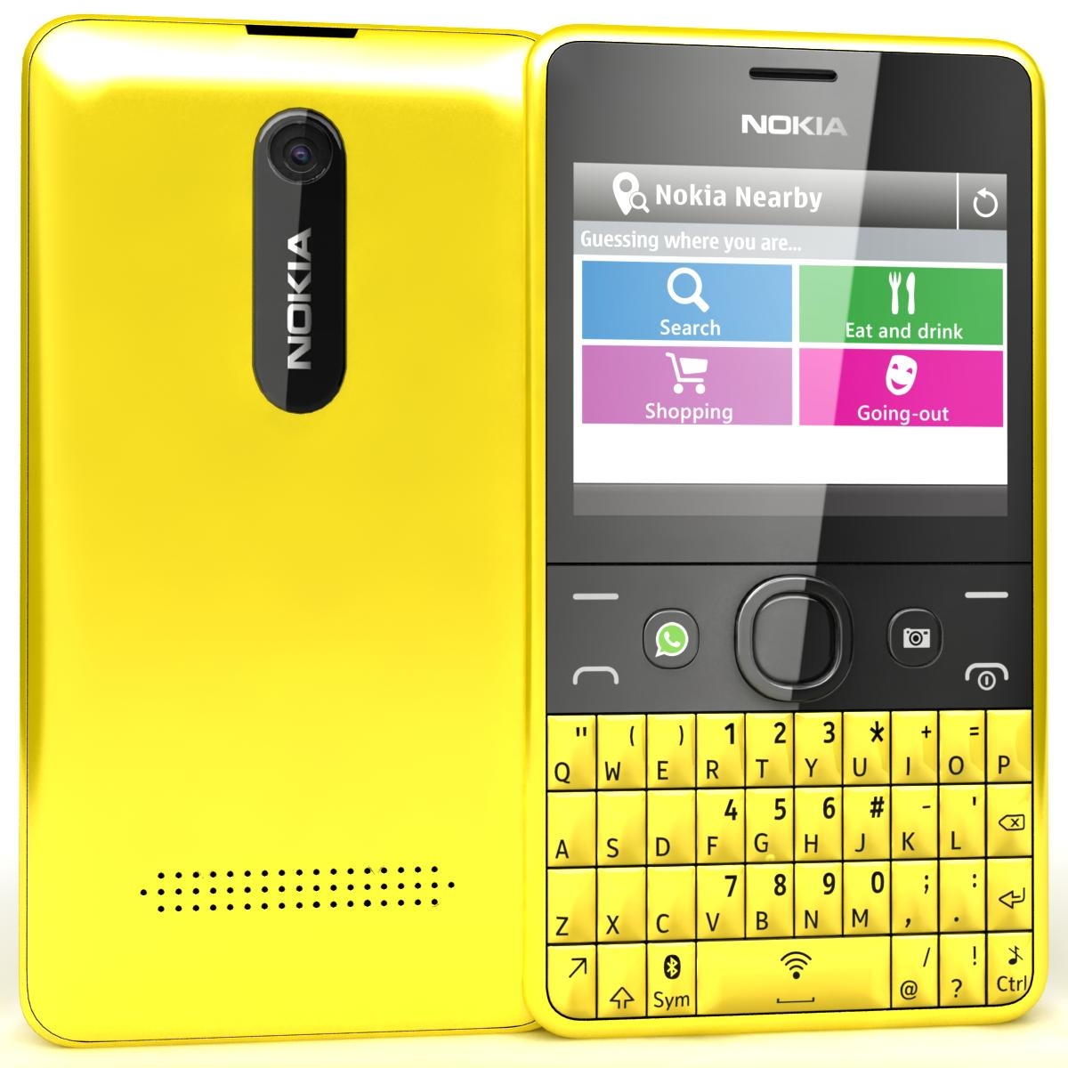 3d nokia asha 210 yellow model