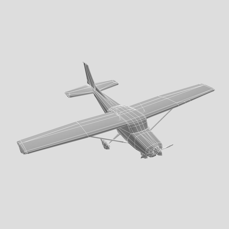 3d cessna 172 basic aircraft