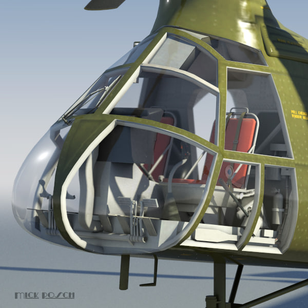 piasecki h-21c 3d model