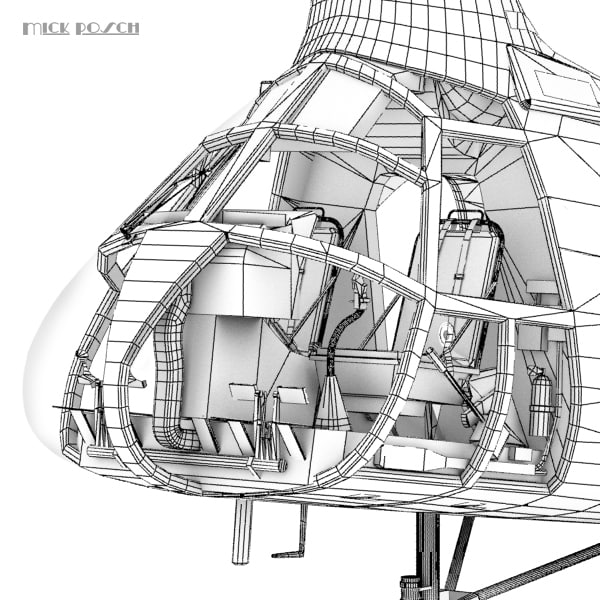 piasecki h-21c 3d model