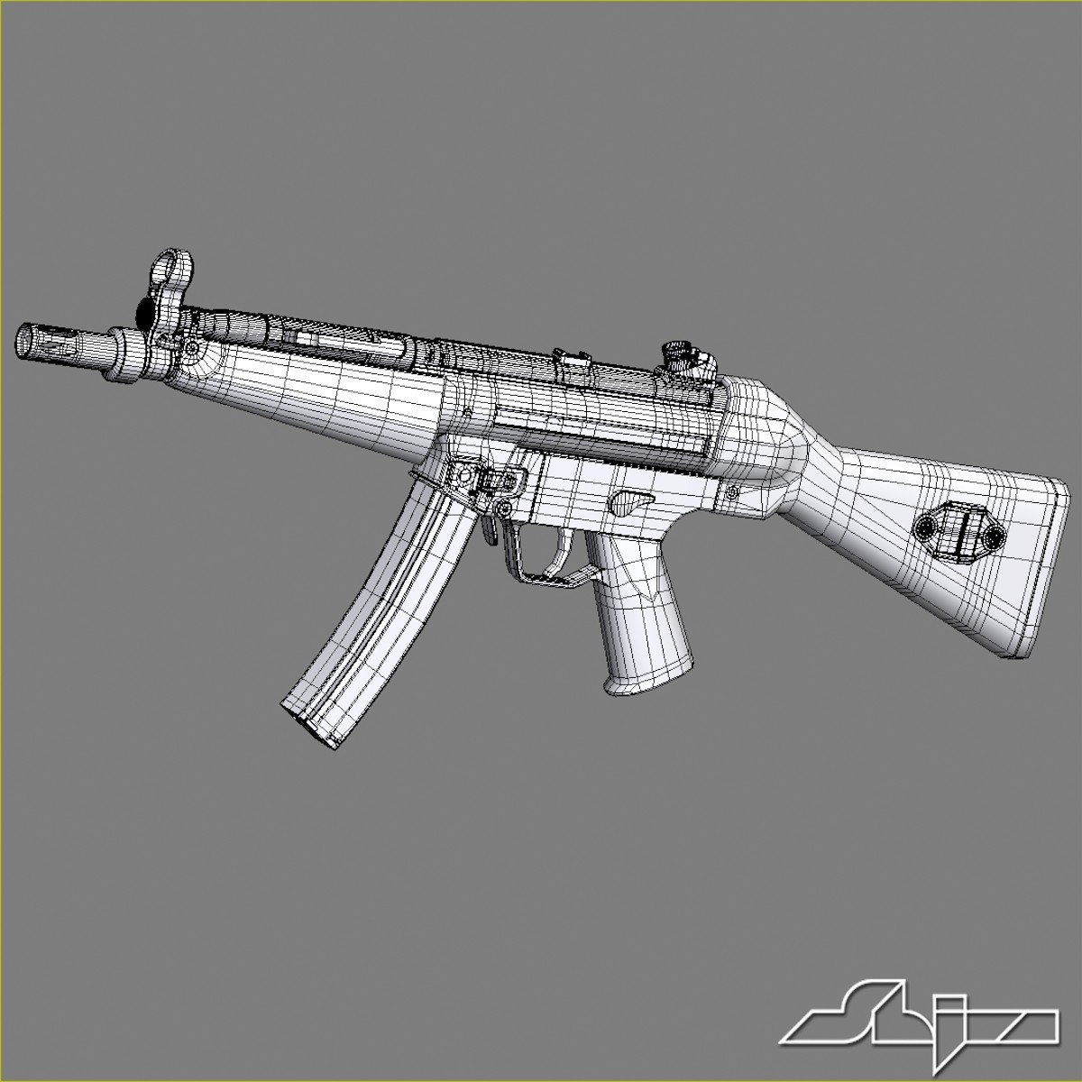 mp5 weapon 3d max
