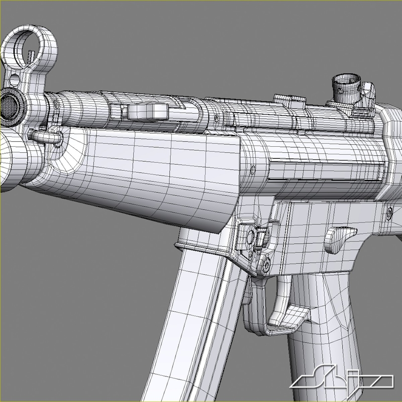 mp5 weapon 3d max