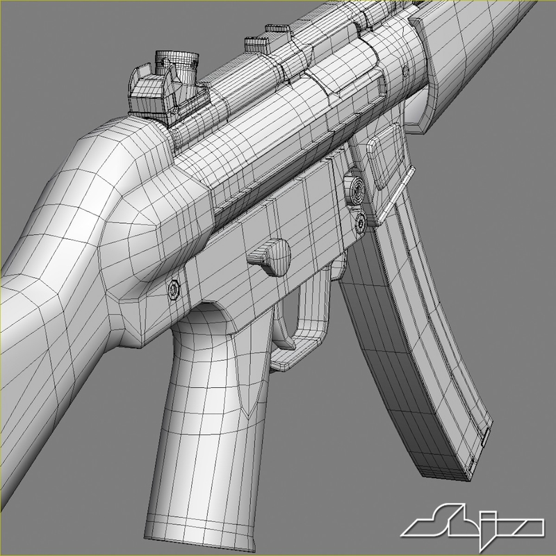 mp5 weapon 3d max