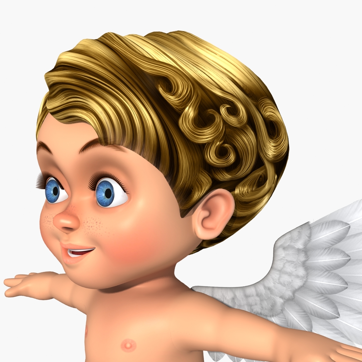 cartoon character cupid 3d model
