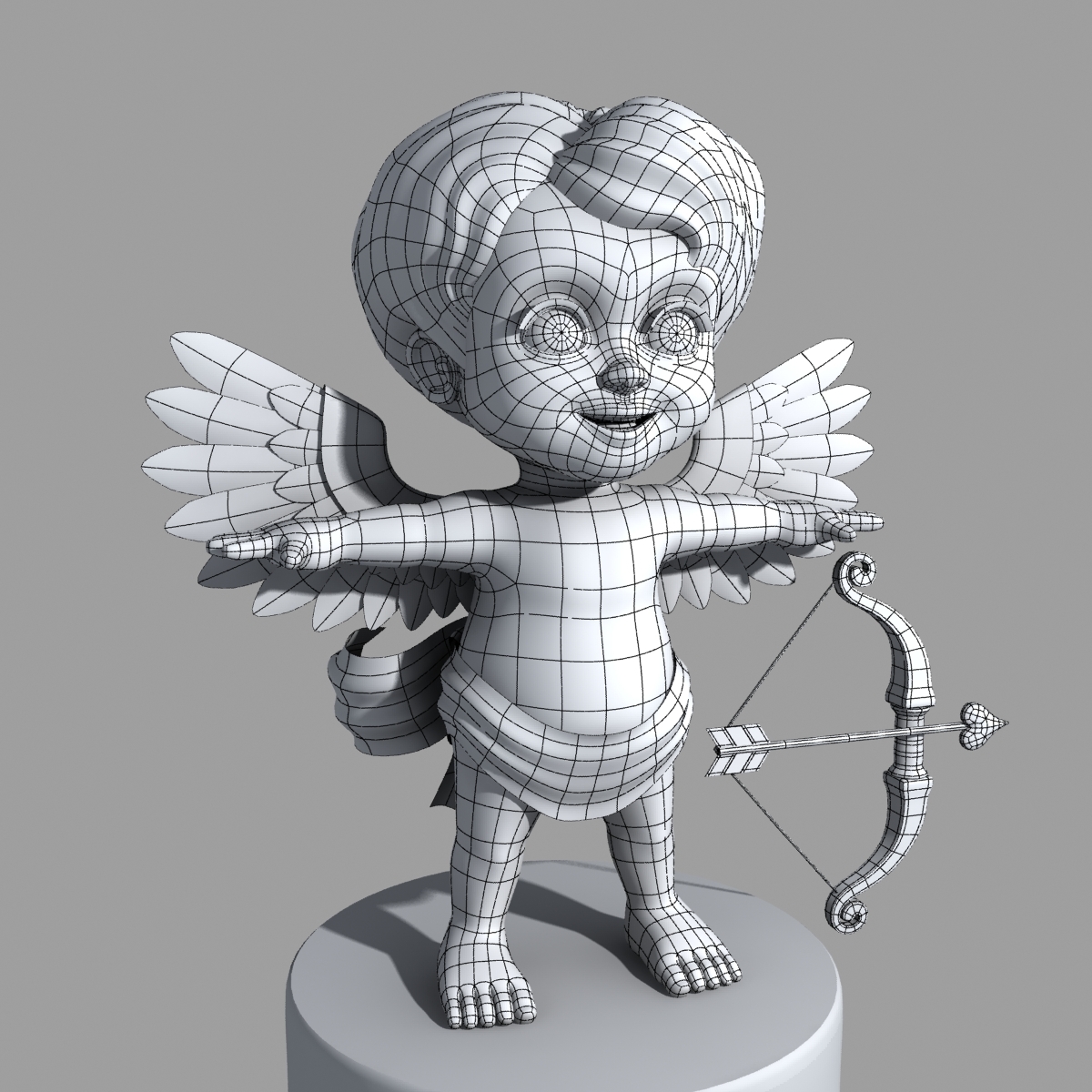 cartoon character cupid 3d model
