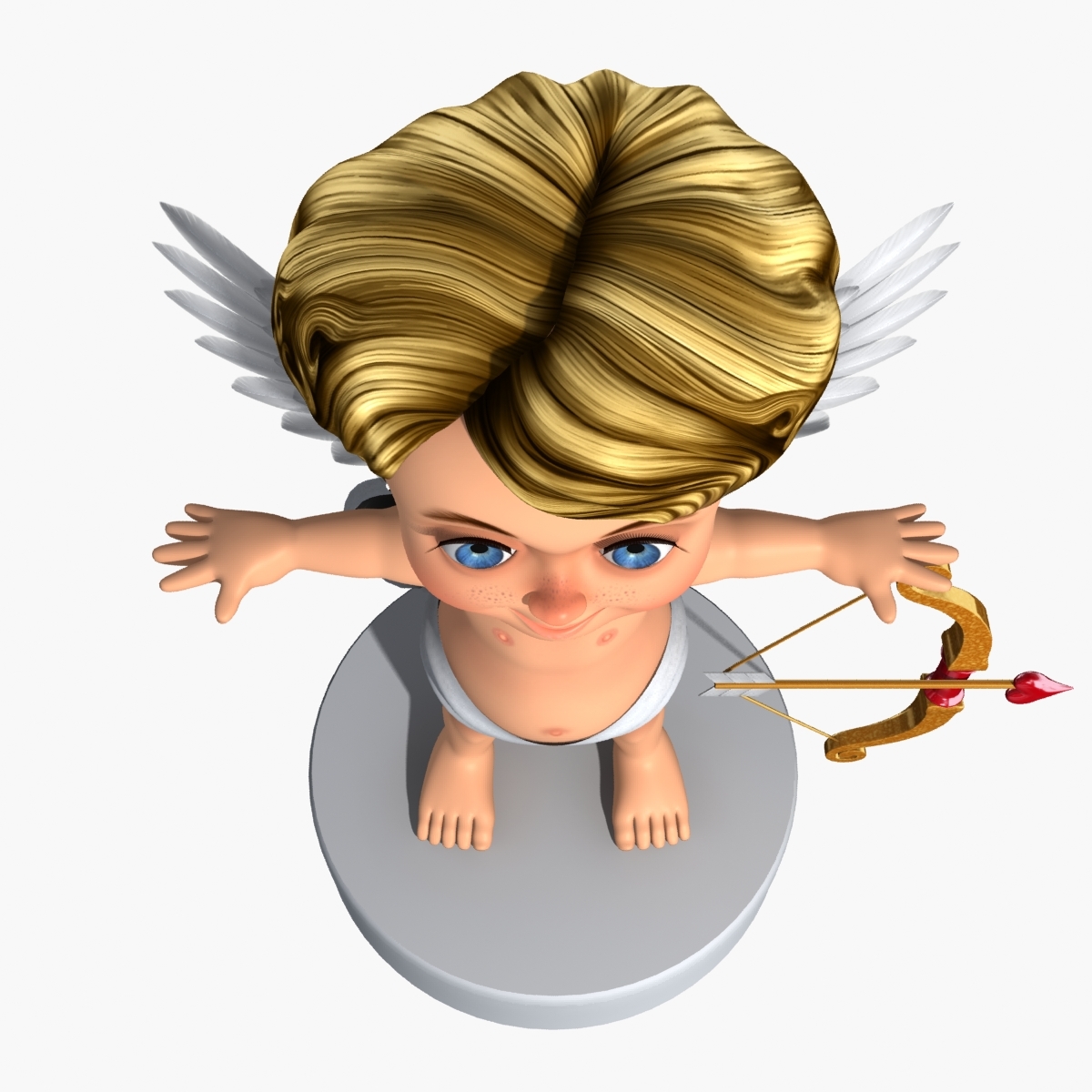 cartoon character cupid 3d model