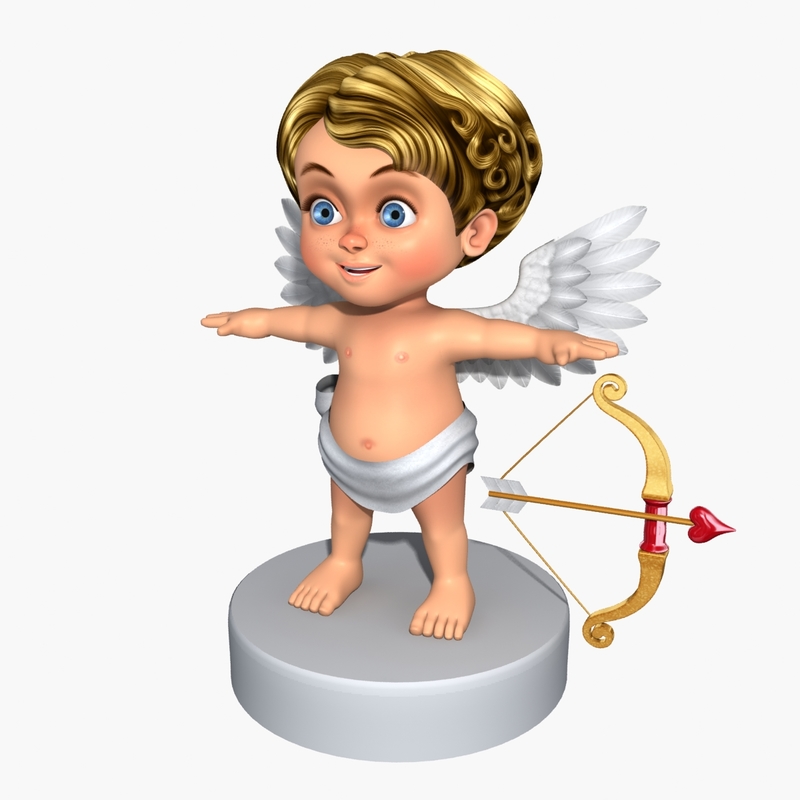 cartoon character cupid 3d model