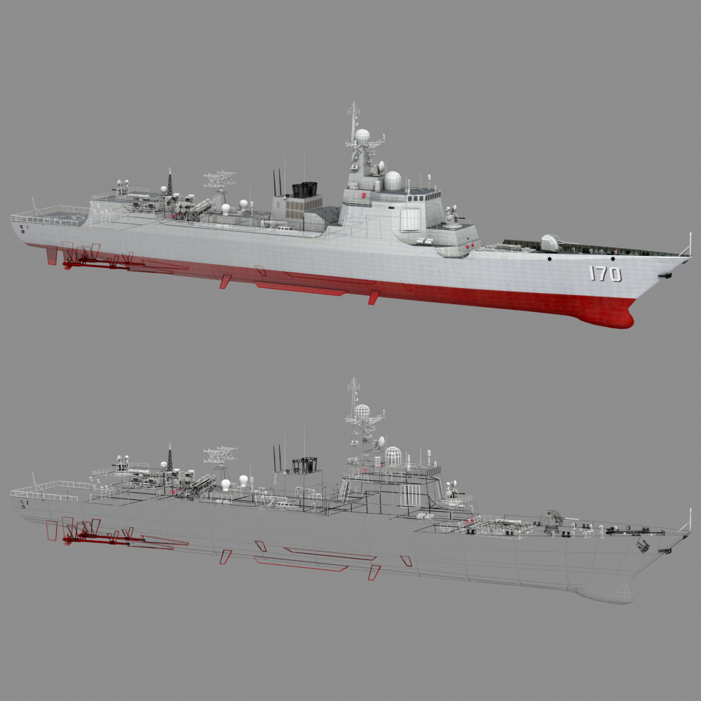 3d type 052c destroyer
