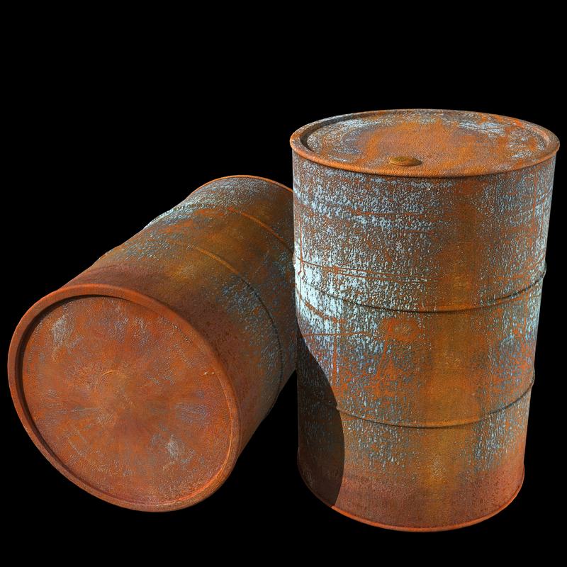 old rusty barrel 3d max