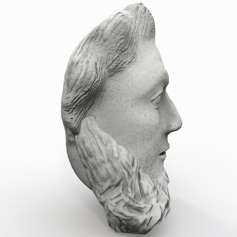 satyr face statue 3 3ds