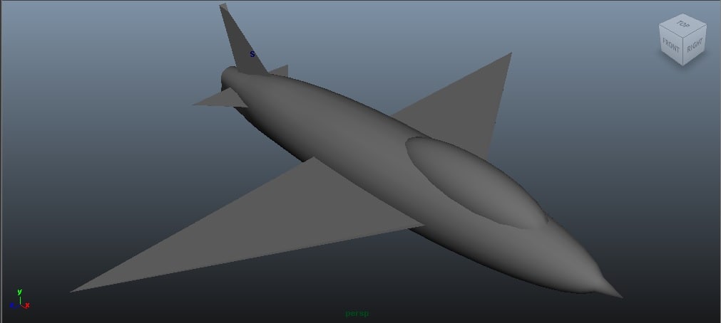 free simple jet 3d model