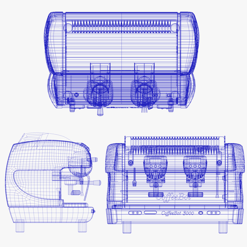 3d model espresso coffee machine