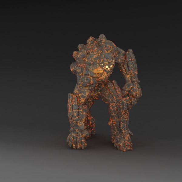 rigged character animation golem max