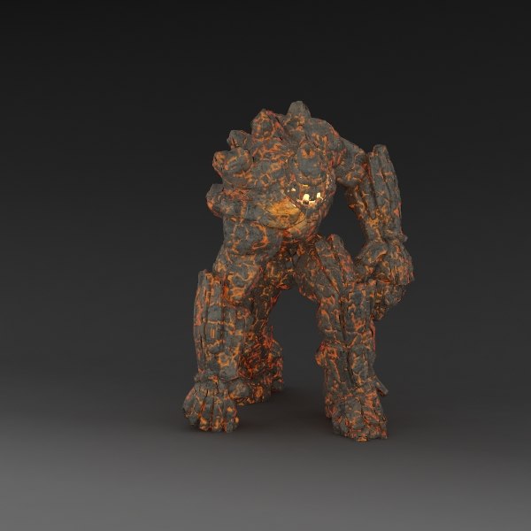 rigged character animation golem max