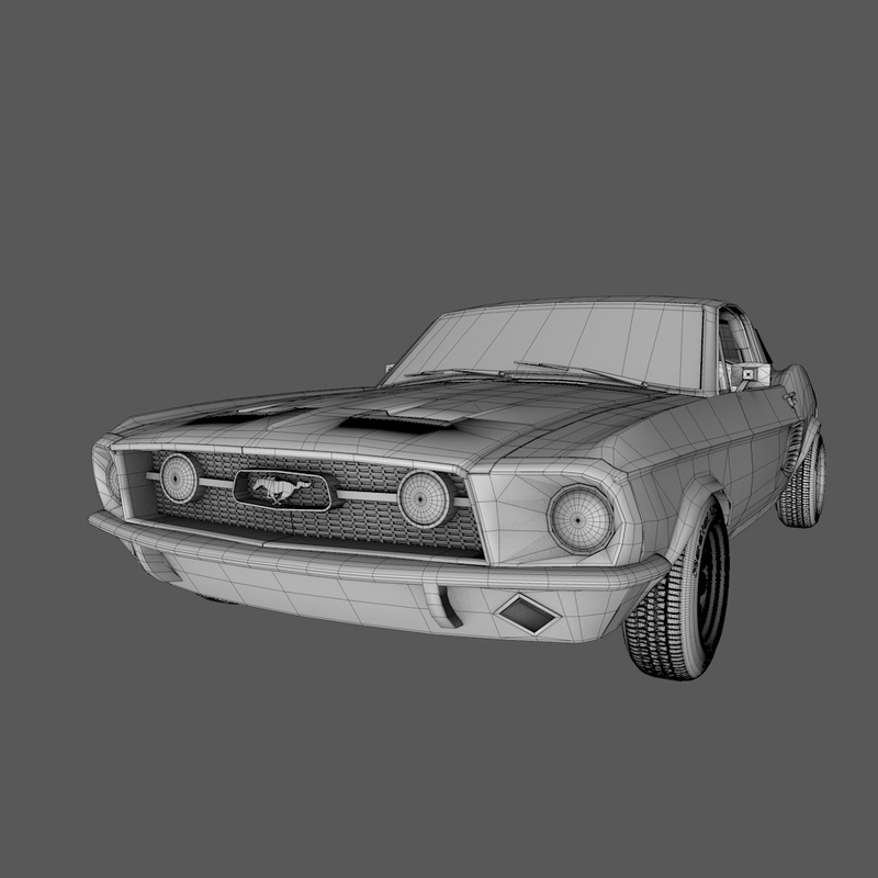 3d model 1967 mustang gt 390
