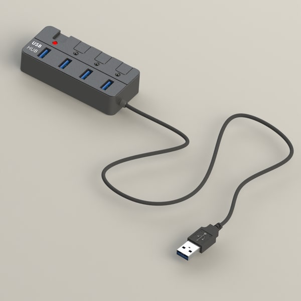 port usb hub 3d model