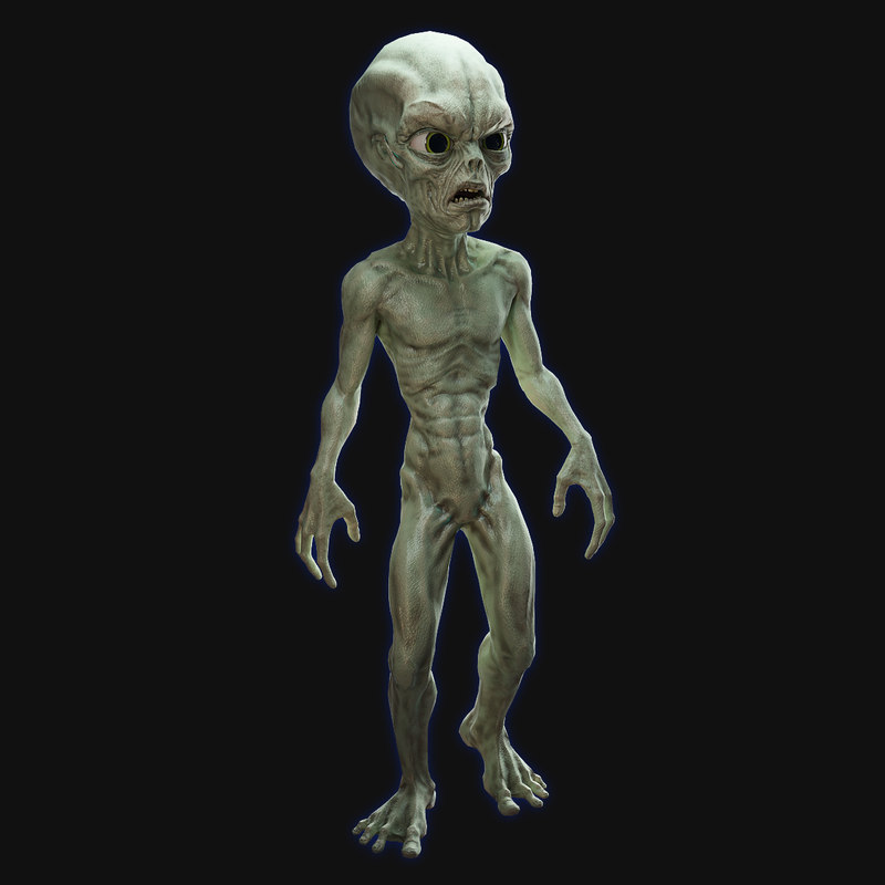 3d grey alien