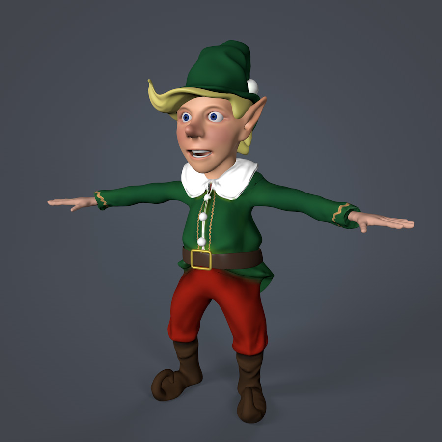cinema4d rigged christmas elf