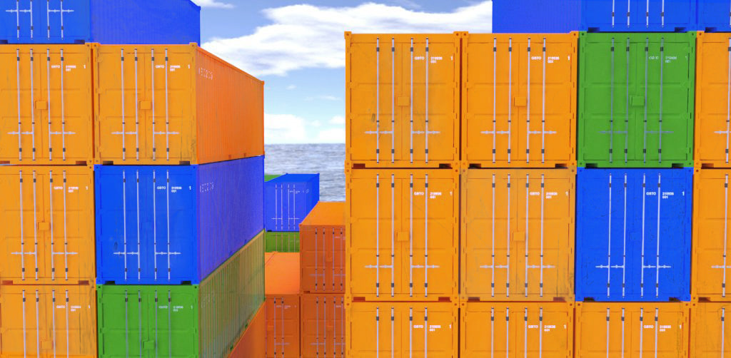 3ds shipping container stack