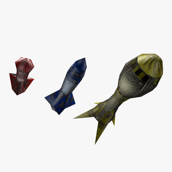 3d model of bomb missile x