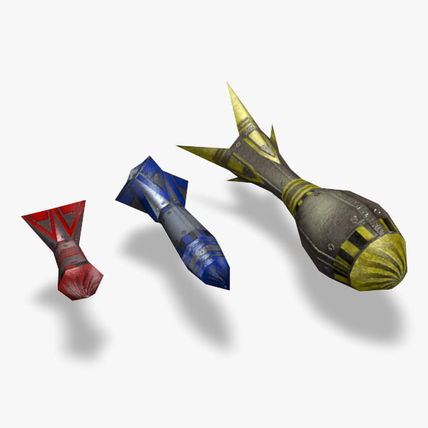 3d model of bomb missile x