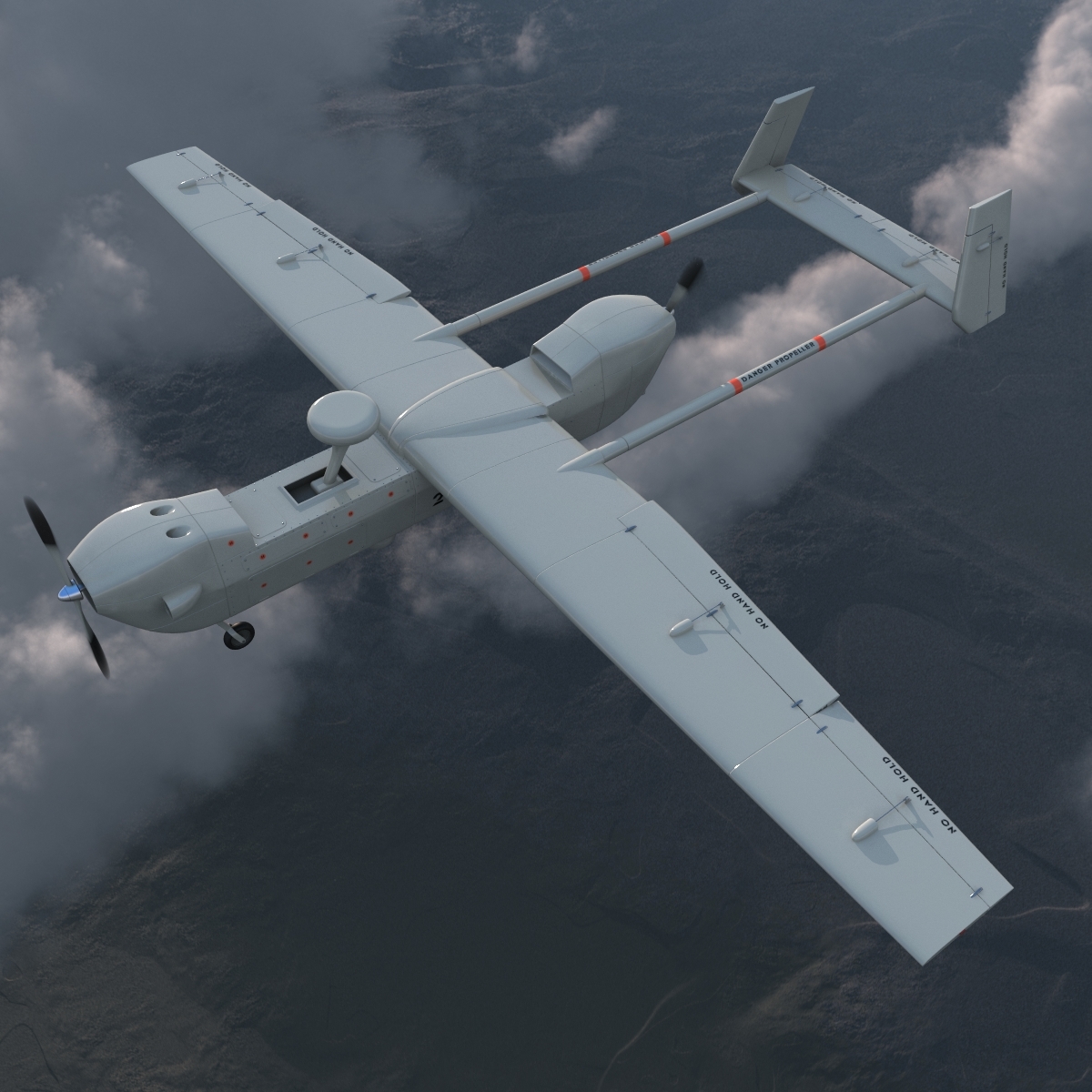 3ds max rq-5 hunter unmanned aircraft plane