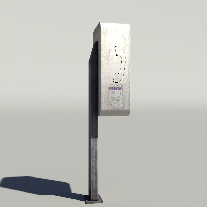 payphone low-poly phone 3d model