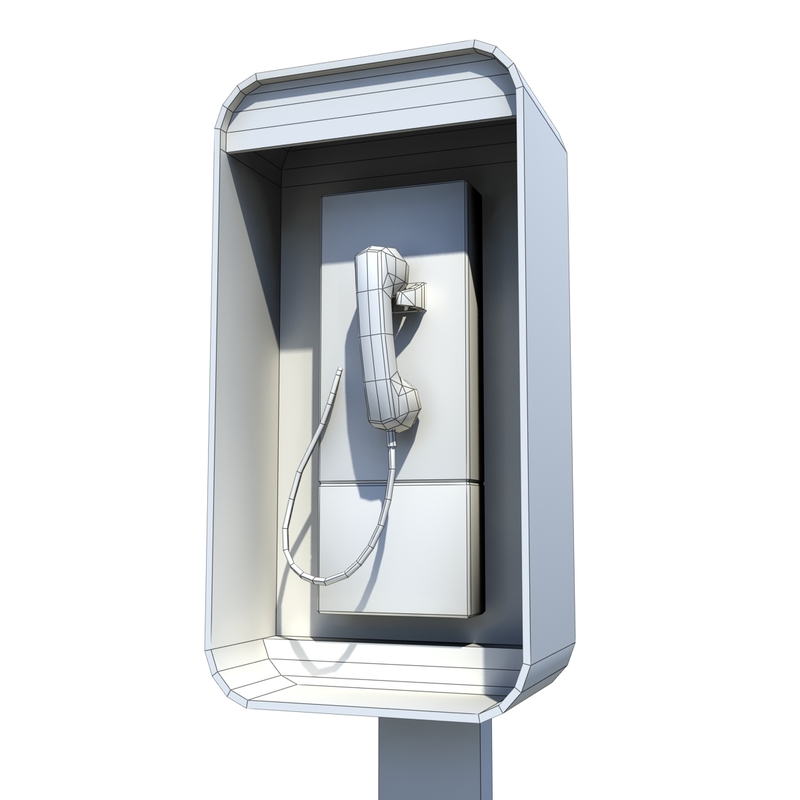 payphone low-poly phone 3d model
