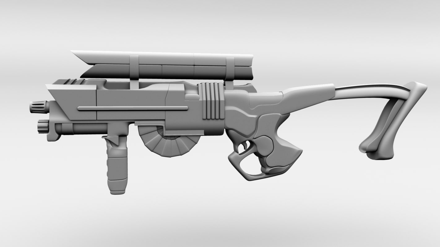 maya smooth rifle gun