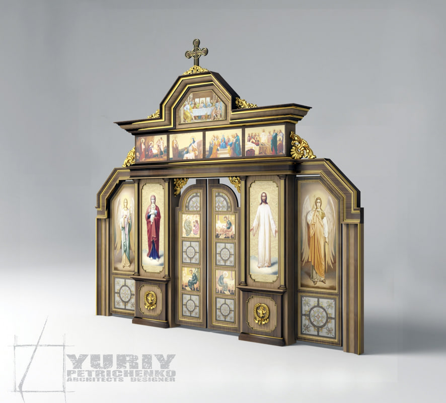 3d model of orthodox iconostasis