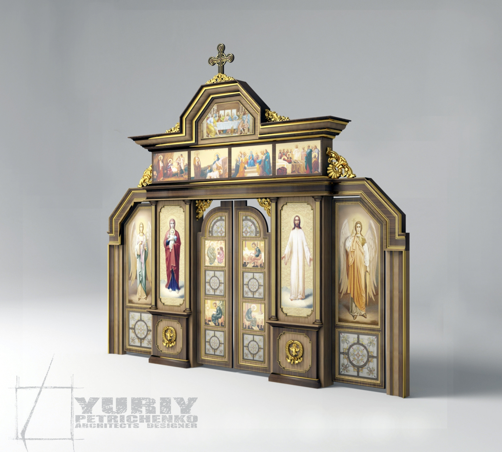 3d model of orthodox iconostasis