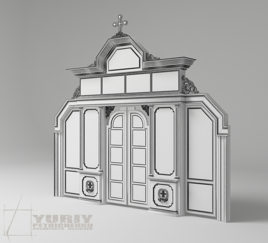 3d model of orthodox iconostasis