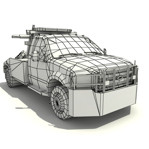 low-poly tow truck 3d max