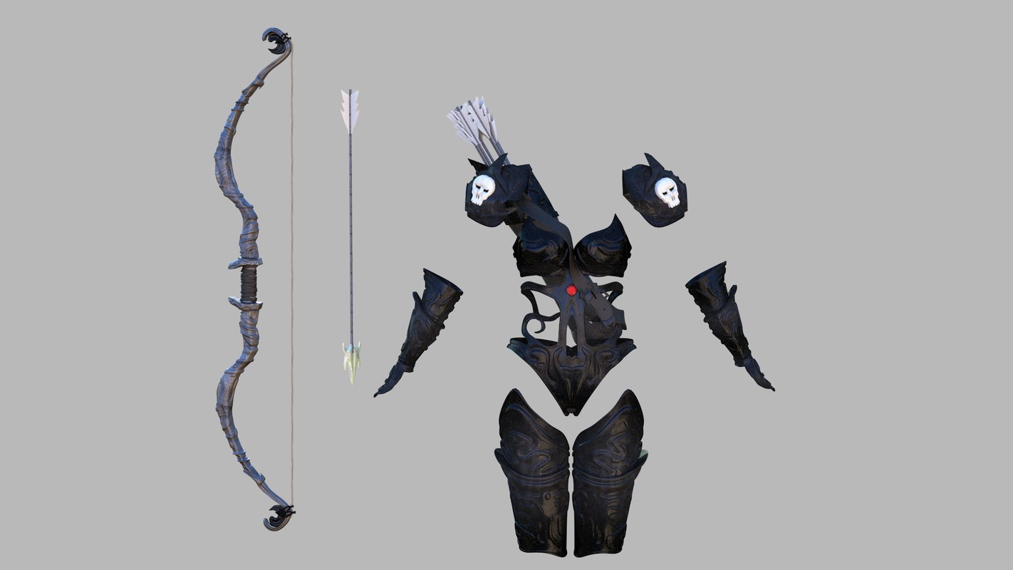 3d fantasy archer armor model