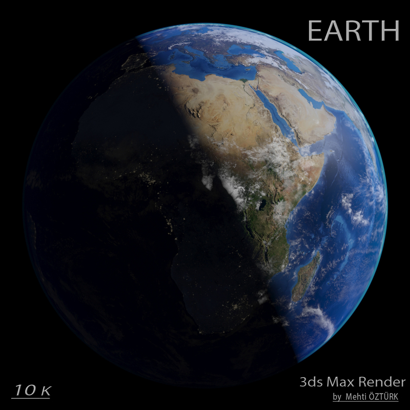 realistic earth 3d max