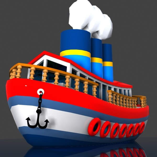 3d cartoon ship toon