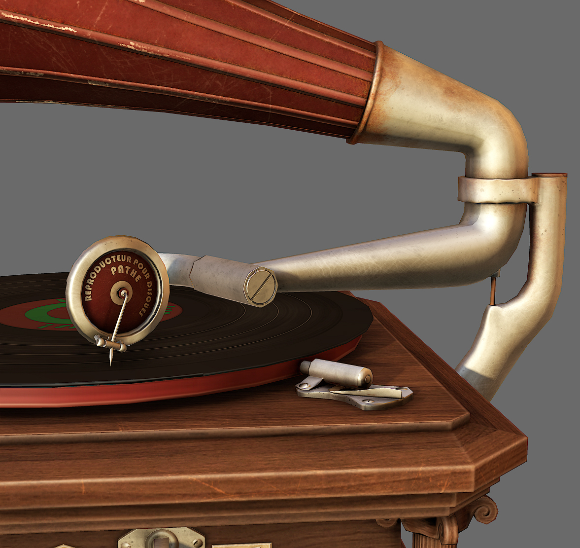 3d retro gramophone model