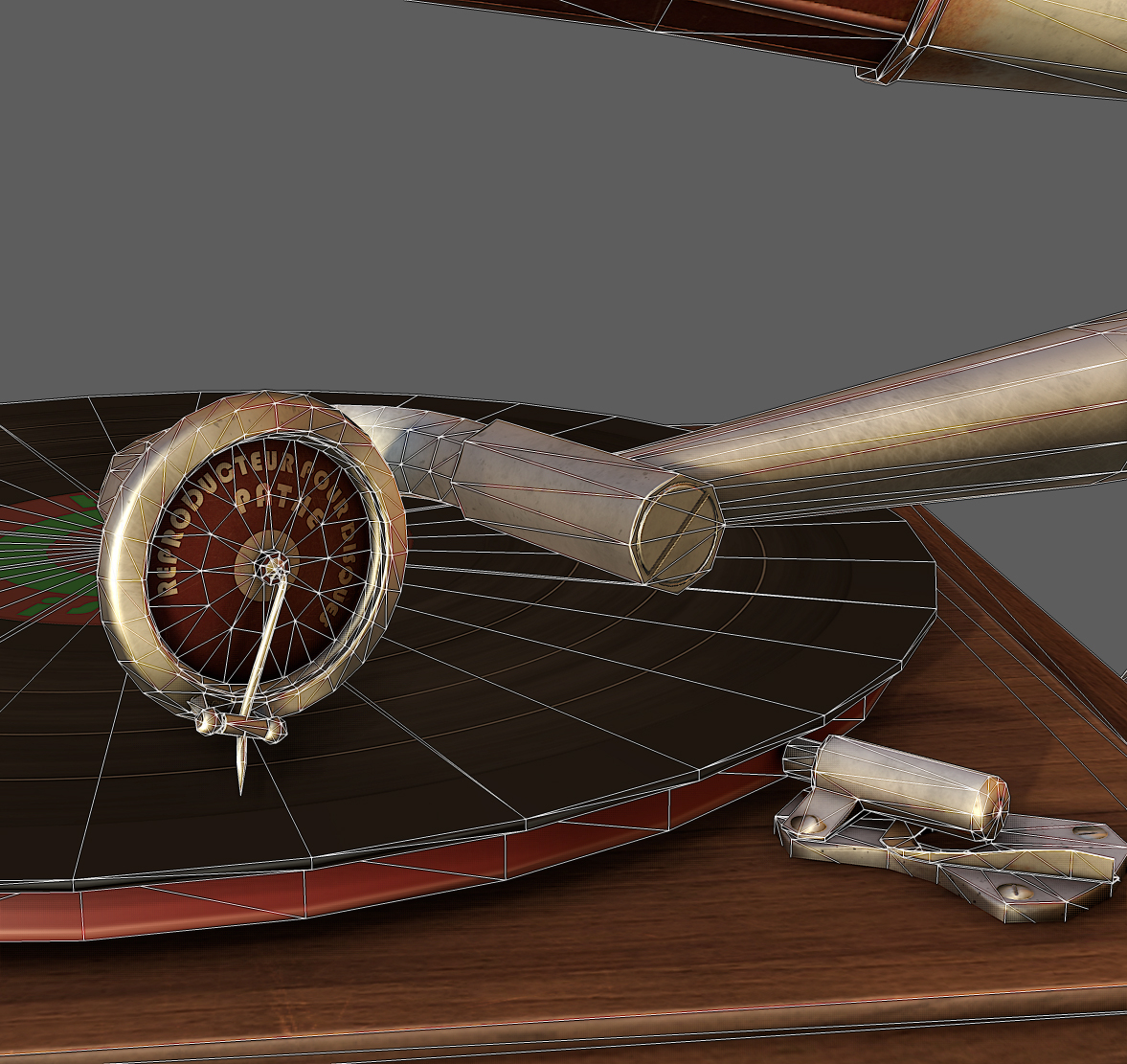 3d retro gramophone model