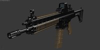 3d model xcr combat assault rifle