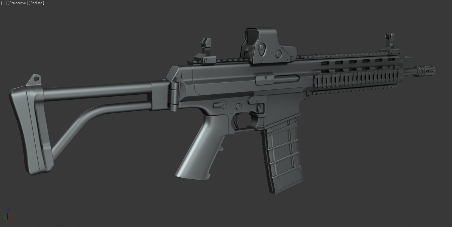3d model robinson xcr weapon assault rifle