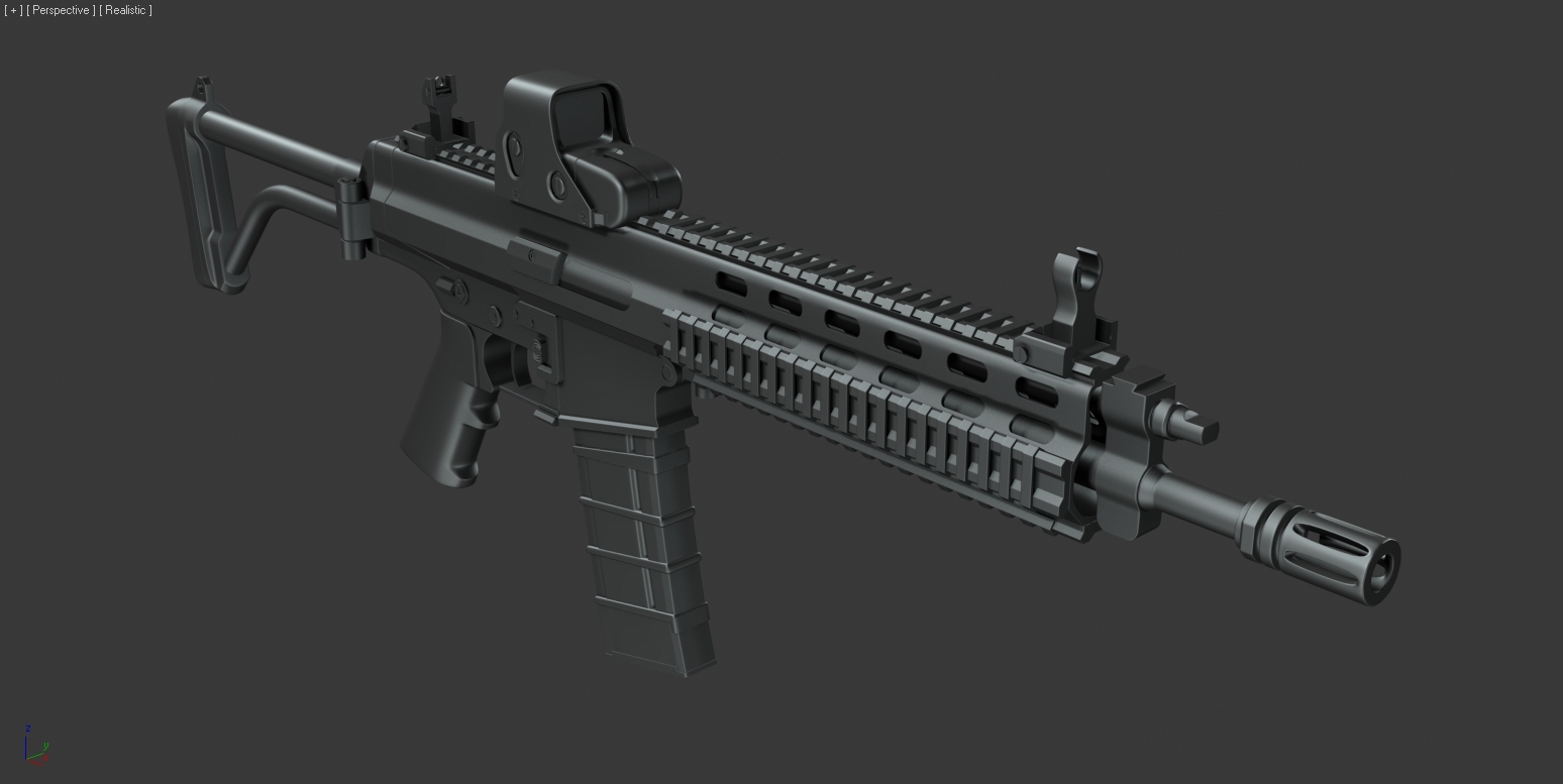 3d model robinson xcr weapon assault rifle