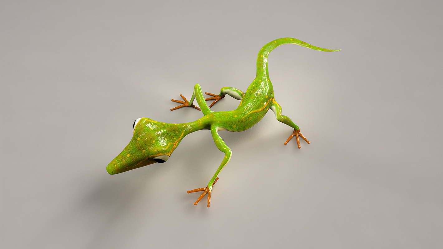 photorealistic gecko animate 3d obj