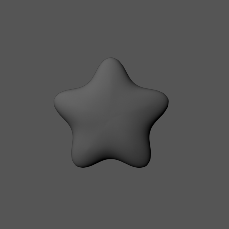 3d cartoon star rounded model