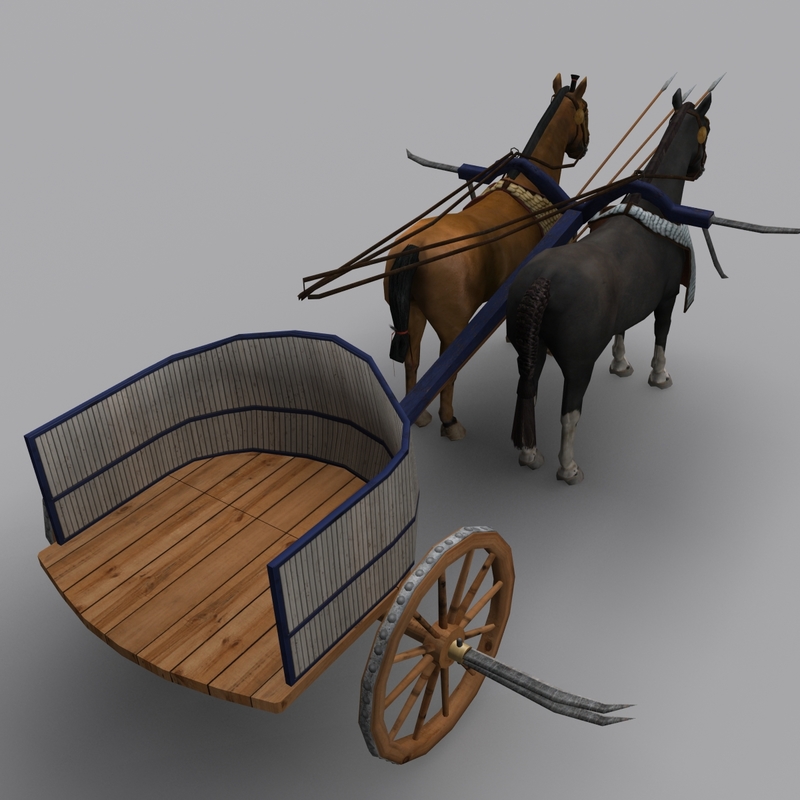 ancient chariot horses 3d 3ds