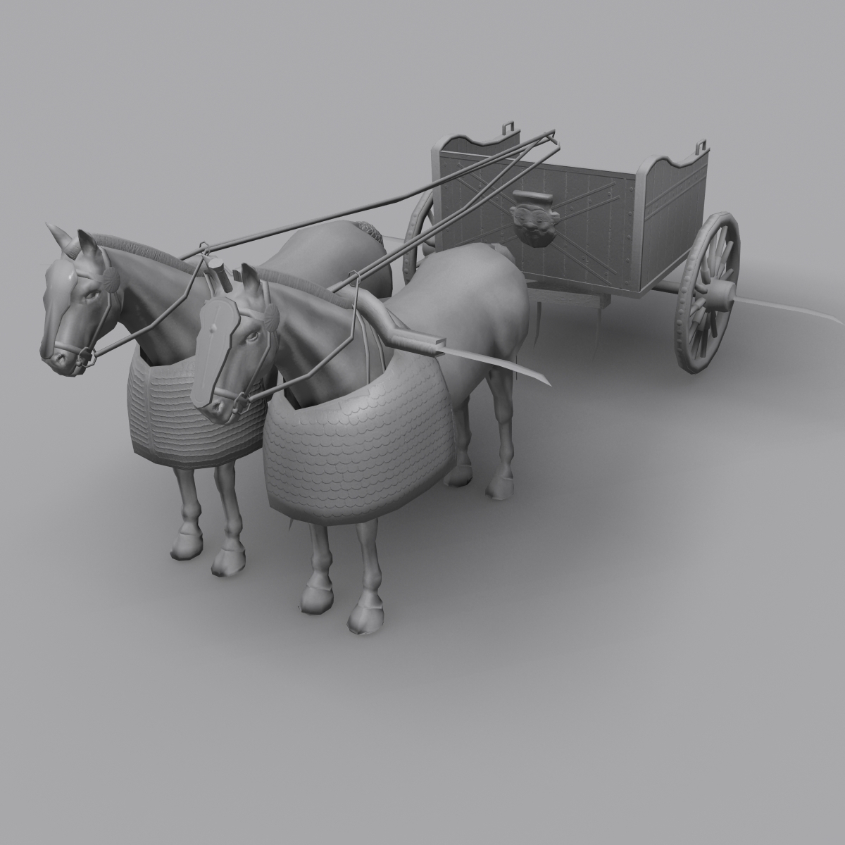 ancient chariot horses 3d 3ds
