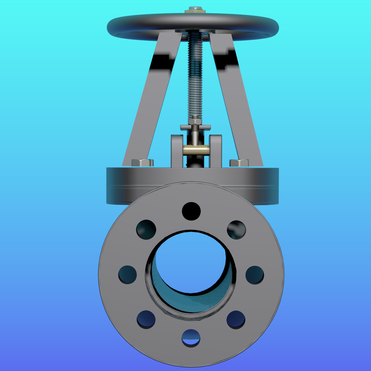gate valve pipeline 3d model