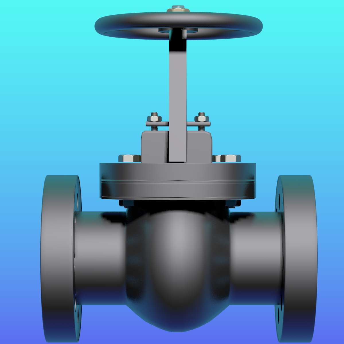 gate valve pipeline 3d model