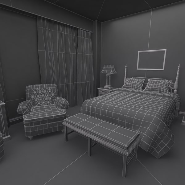 3d hotel room model