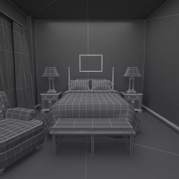 3d hotel room model